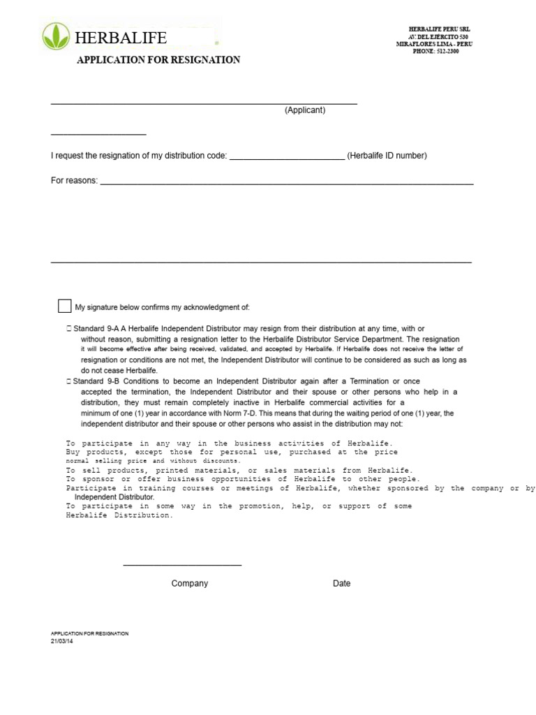 Resignation Form | PDF