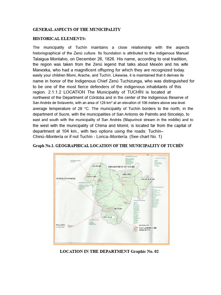 General Aspects of The Municipality of Tuchín | PDF | Tourism | Agriculture