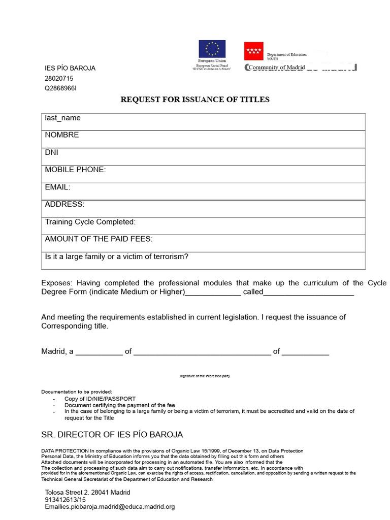 Title Issuance Model Word | PDF