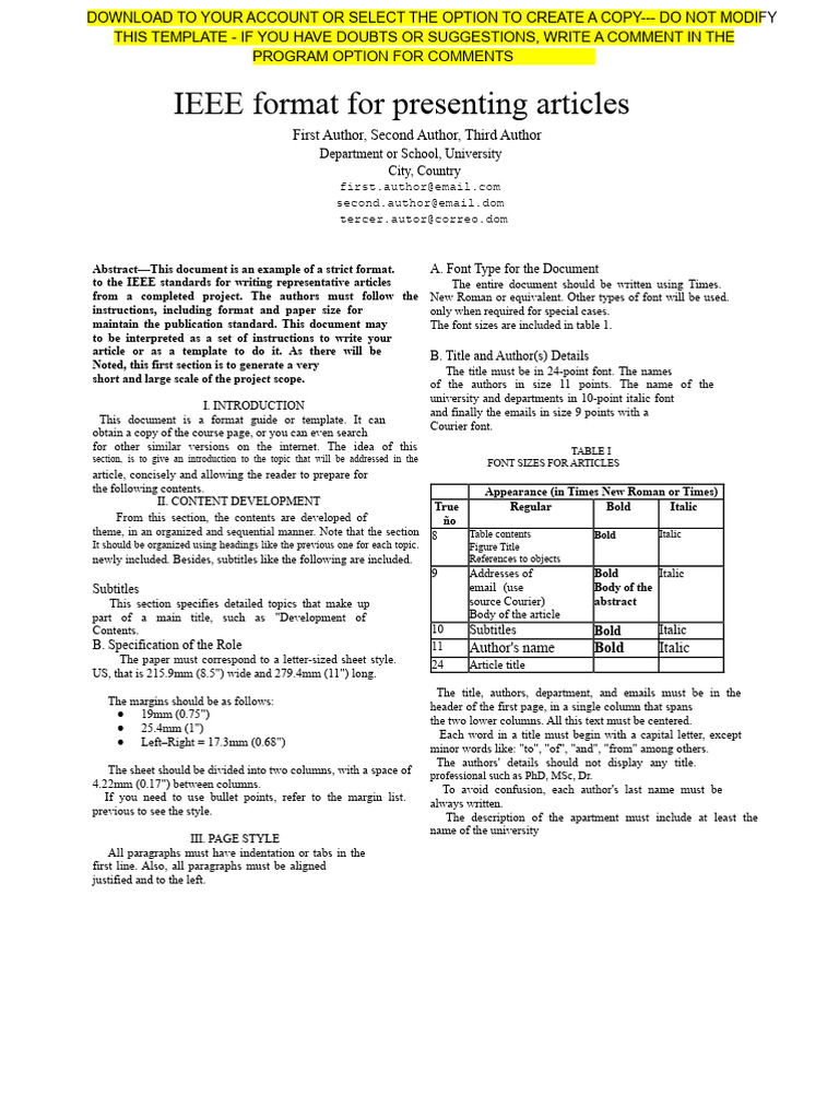 IEEE Article Formatting Guide | PDF | Typefaces | Paragraph