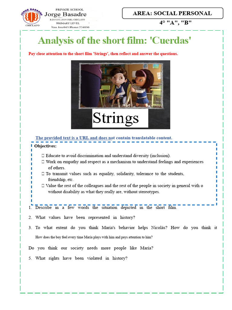 Analysis of 'Cuerdas' Short Film | PDF