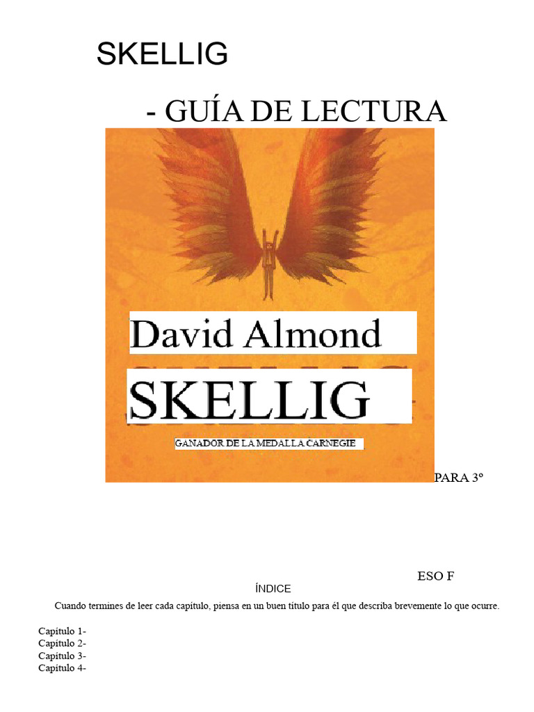 Guía de Lectura de Skellig para 3º ESO | PDF