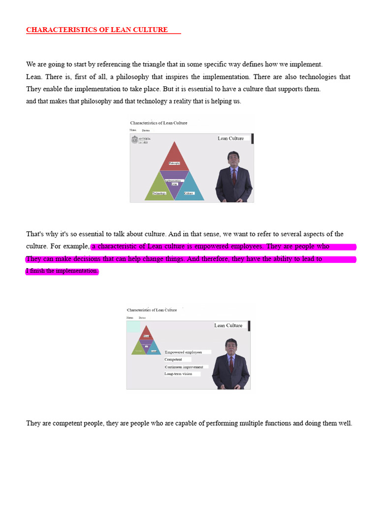 Characteristics of Lean Culture, Relational Contracts | PDF | Lean Manufacturing | Business