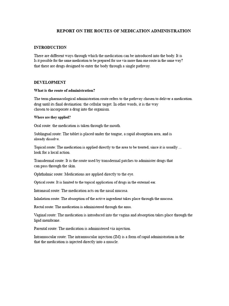 Routes of Medication Administration Guide | PDF | Pharmacology | Pharmacy