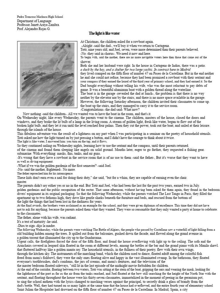 Story, The Light Is Like Water | PDF