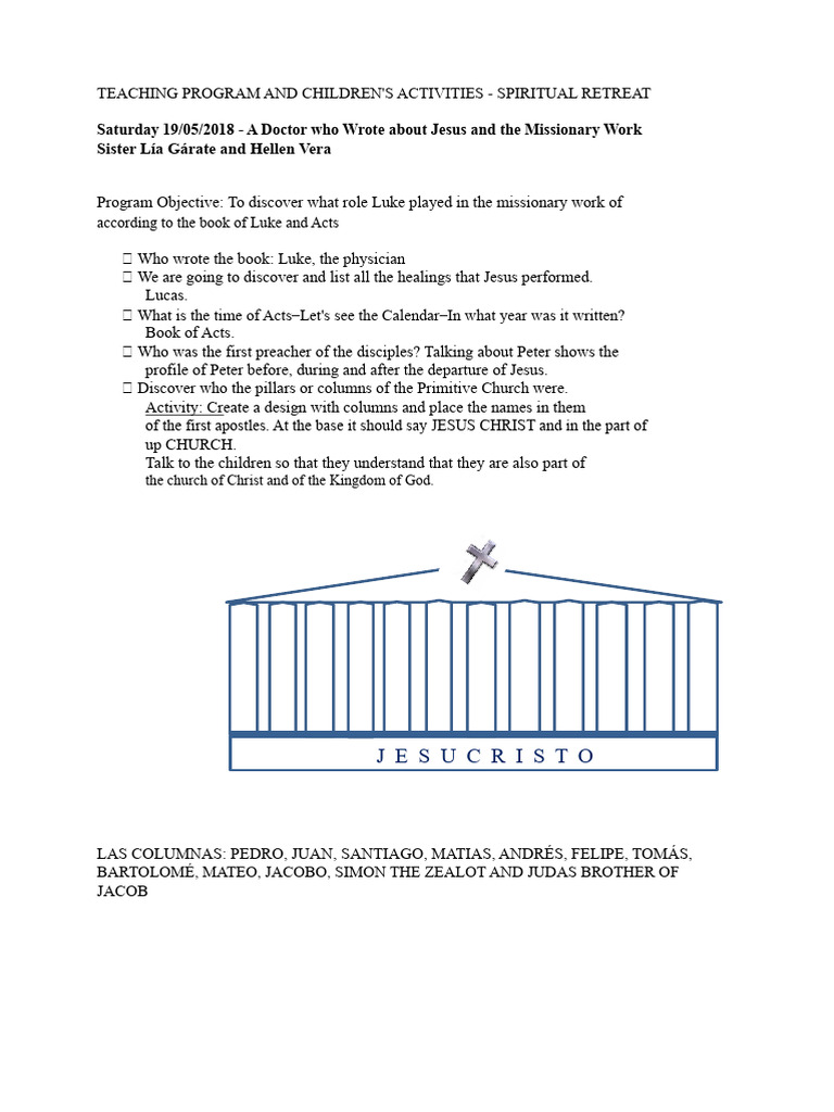 Children's Spiritual Retreat Activities | PDF | Acts Of The Apostles ...