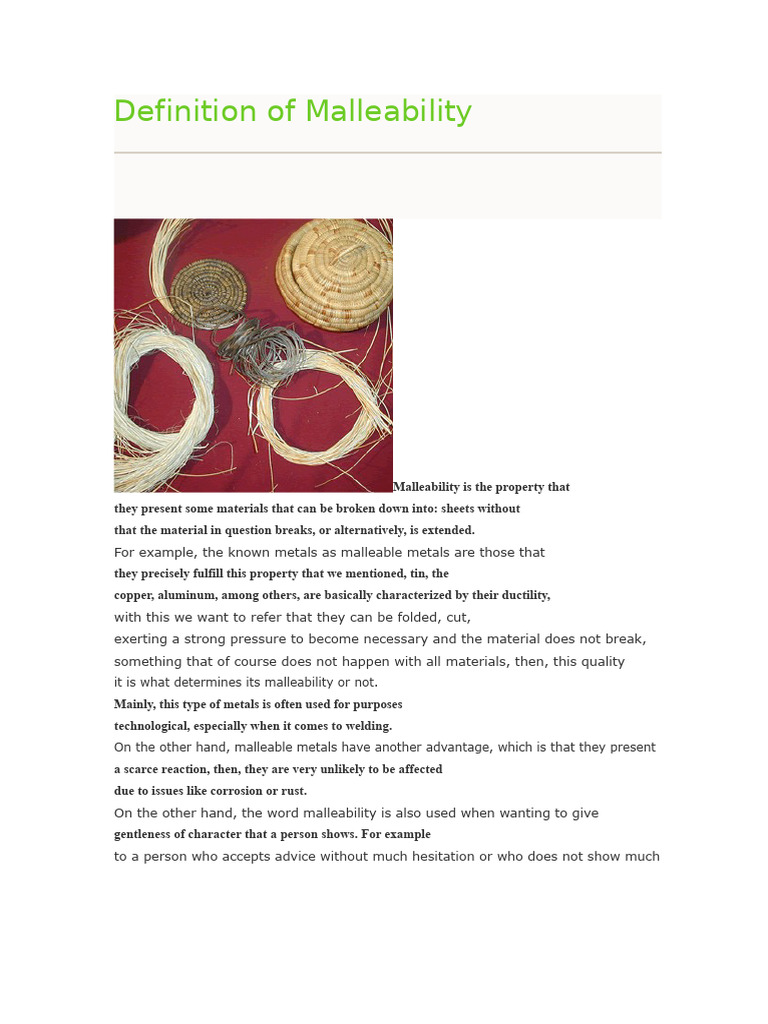 Definition of Malleability | PDF
