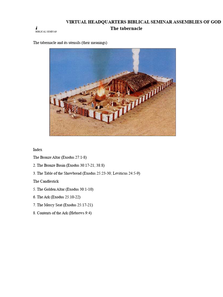 Items Inside the Tabernacle Explained | PDF | Ark Of The Covenant ...