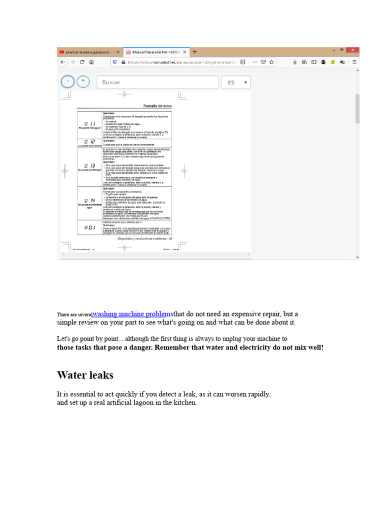 Fagor Washing Machine Error Solutions | PDF | Washing Machine | Machines