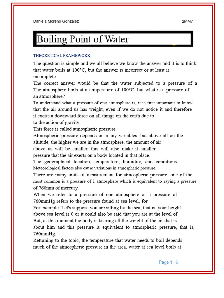 Understanding Water's Boiling Point | PDF | Pressure | Boiling