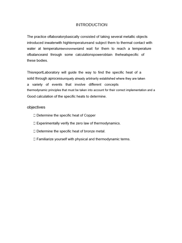 Determination of The Specific Heat of Lead and Copper | PDF ...