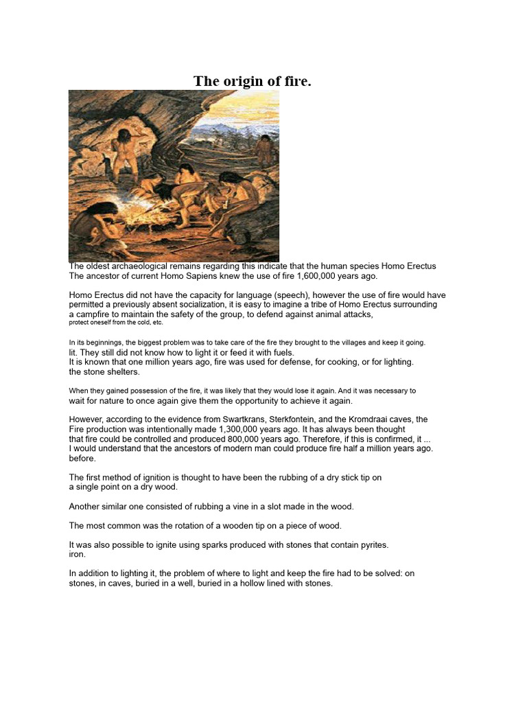 The Origin of Fire | PDF | Agriculture | Domestication