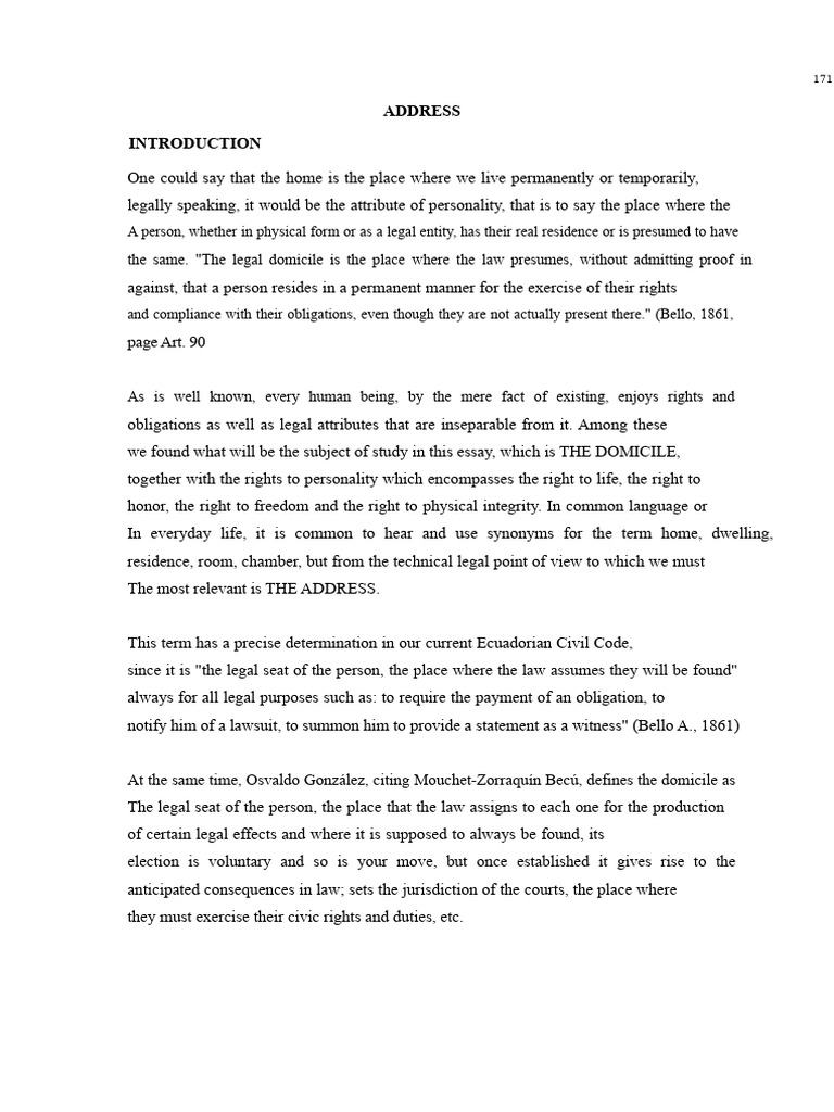 Home Essay | PDF | Domicile (Law) | Justice