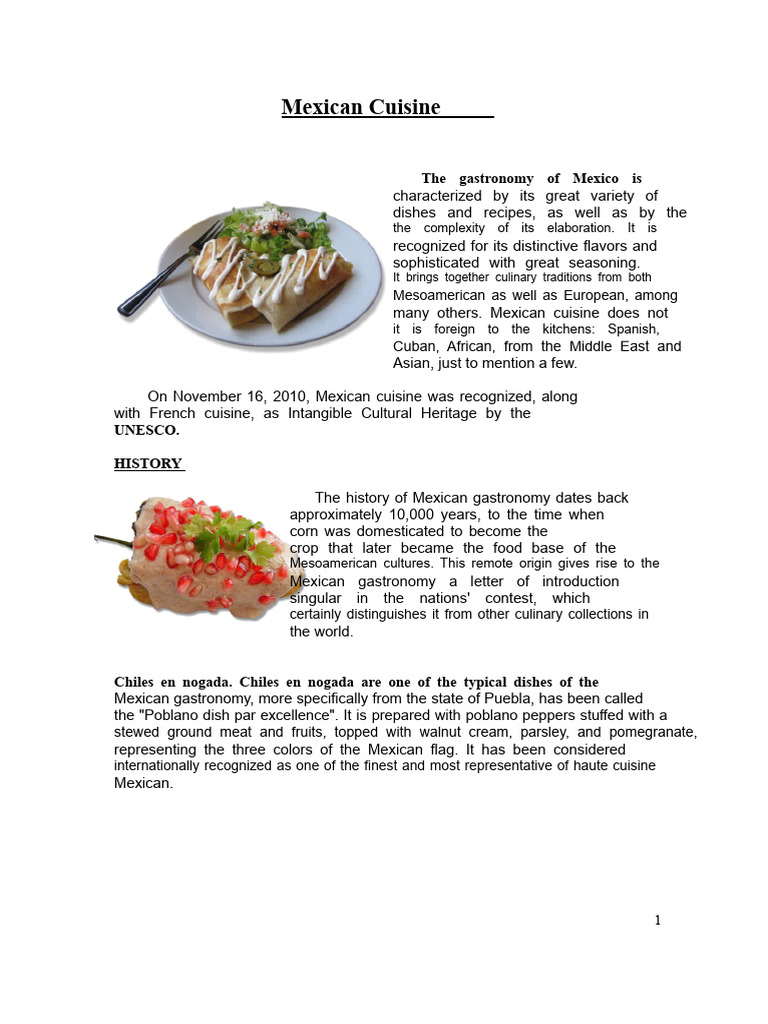 Exploring Mexican Cuisine Heritage | PDF | Mexican Cuisine | Cuisine