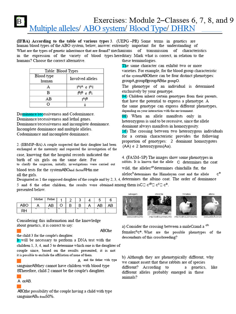Understanding Blood Types and Genetics | PDF | Dominance (Genetics ...
