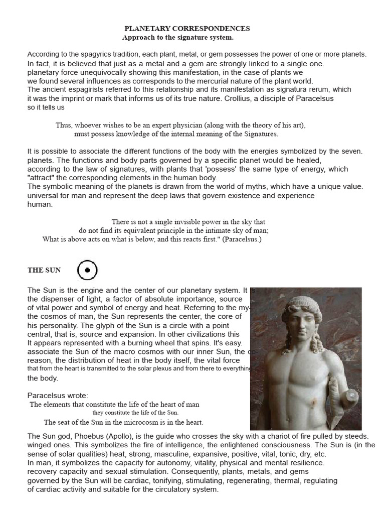 Planetary Correspondences | PDF | Moon | Planets