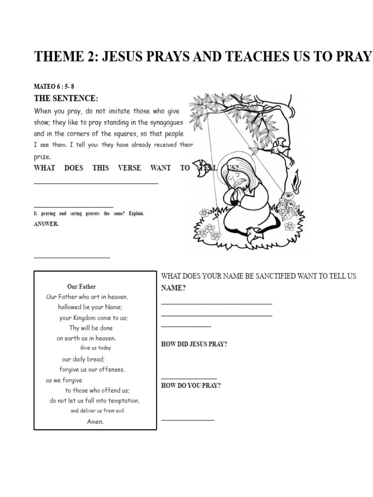 Topics 2 - Jesus Prays and Teaches Us To Pray | PDF | Lord's Prayer ...