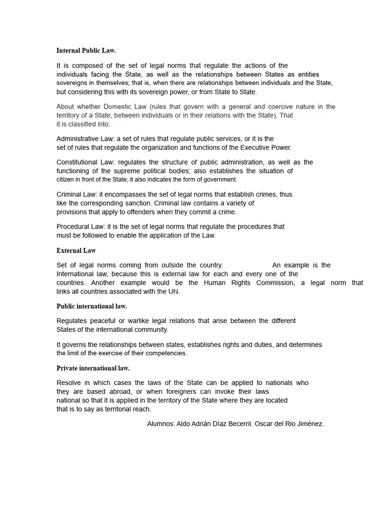 Overview of Internal Public Law | PDF