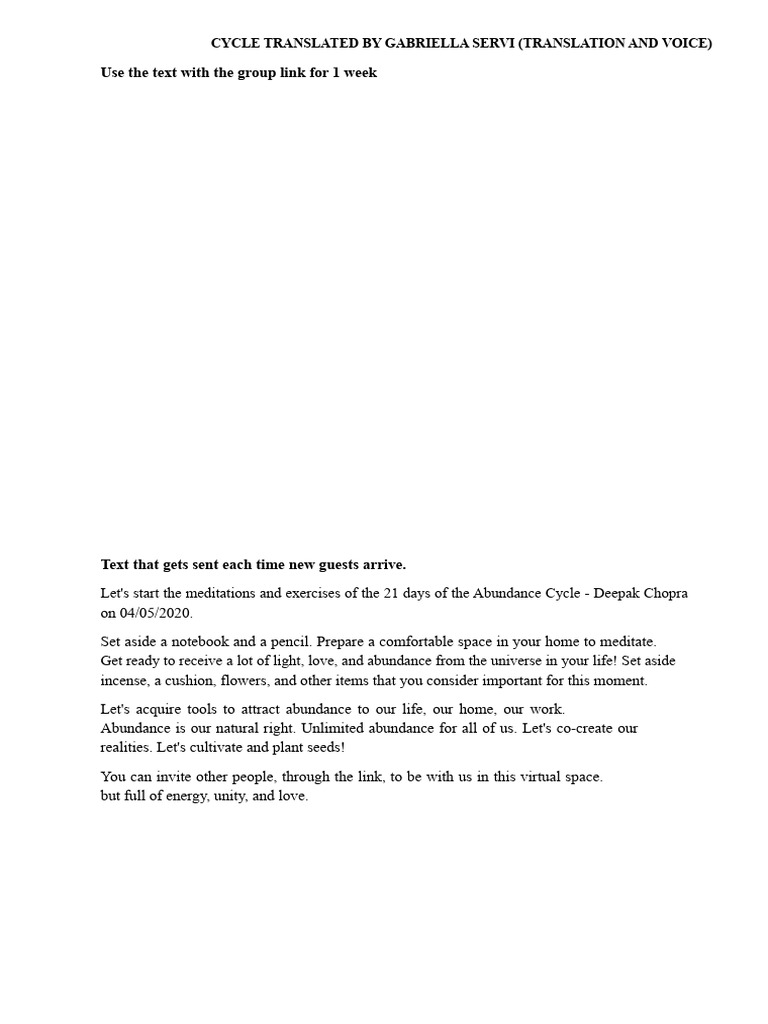 21-Day Abundance Cycle Meditation Guide | PDF | Pupa | Meditation