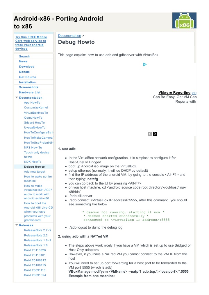Debug Howto - Android-X86 - Porting Android To x86 | PDF | Computer Networking | Software