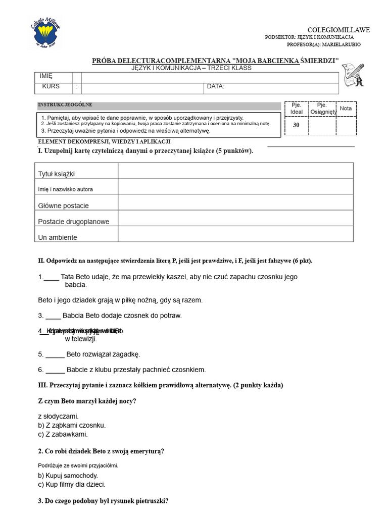 Moja Babcia Brzydko Pachnie | PDF