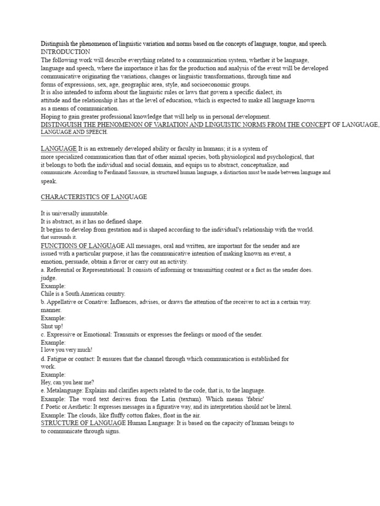 Linguistic Variation and Norms Explained | PDF | Linguistics ...