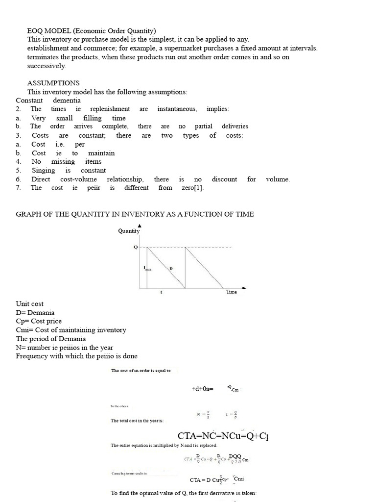 Eoq Model | PDF | Business Economics | Economies