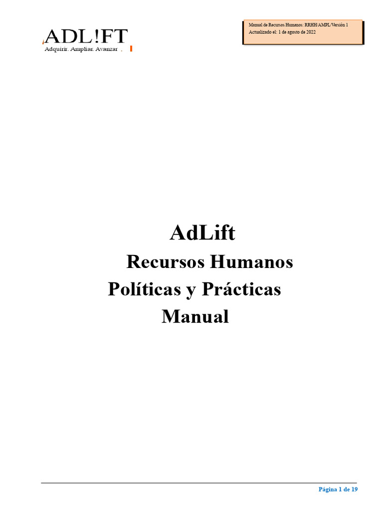 Manual Del Empleado de Políticas de Recursos Humanos 2022 PDF | PDF ...