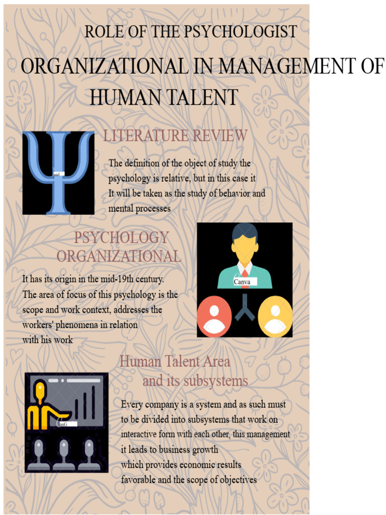 Role of The Organizational Psychologist in Human Talent Management | PDF