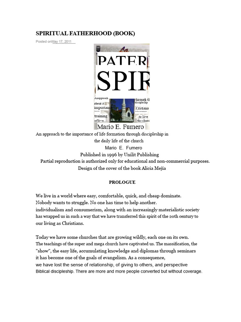 The Spiritual Fatherhood Book | PDF | Disciple (Christianity) | Jesus