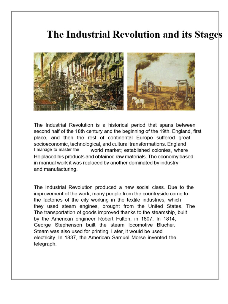 The Industrial Revolution and Its Stages | PDF | Industrial Revolution ...