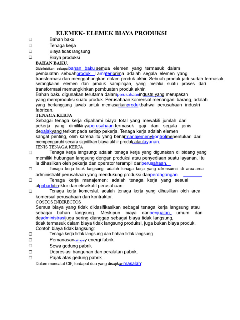 Elemen Biaya Produksi | PDF