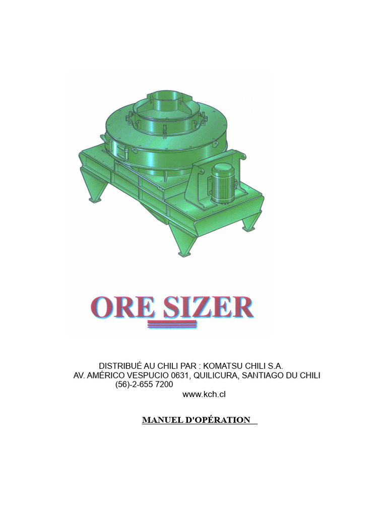 Manuel d'Opération Concasseur Ore Sizer | PDF