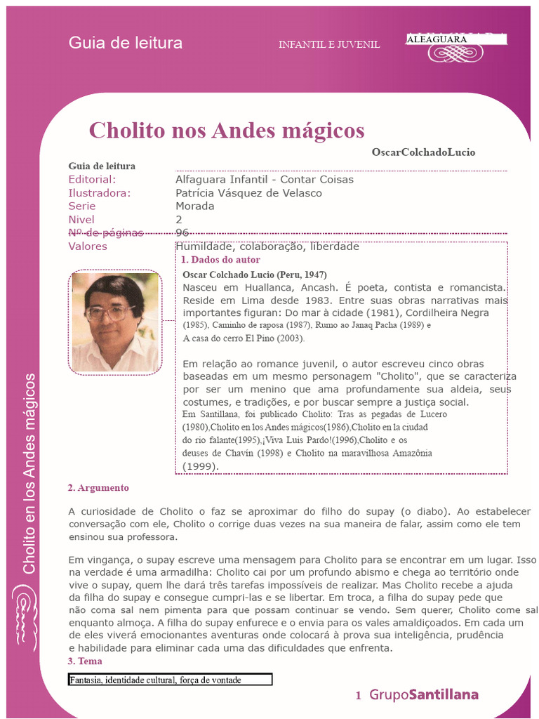 Guia de Leitura: Cholito nos Andes | PDF