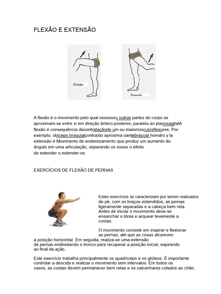 Flexão e Extensão de Pernas | PDF | Movimentos anatômicos | Músculo