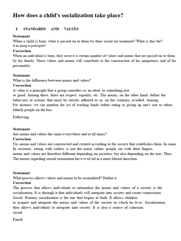 1 Exo 10, 11 & 12 Correction | PDF | Socialization | Value (Ethics)