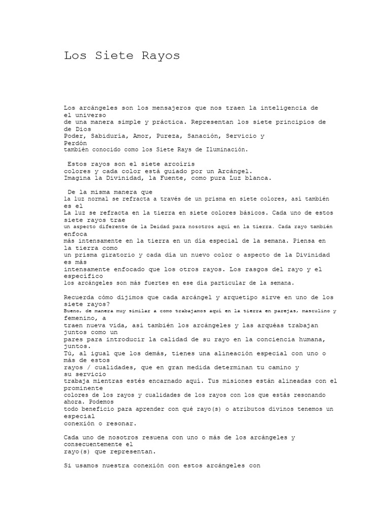 Los Siete Rayos y sus Arcángeles | PDF | Amor | Divinidad