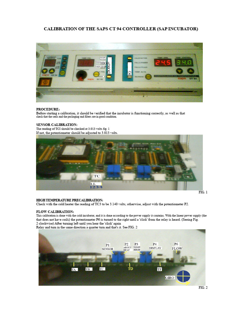 Calibration of The Saps CT 94 Controller | PDF | Calibration ...
