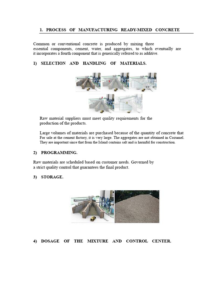 Process of Manufacturing Ready-Mix Concrete | PDF