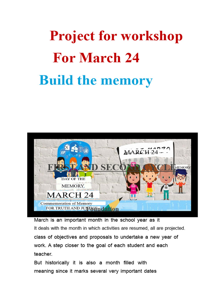 Workshops March 24TH Memory First Cycle | PDF | Argentina