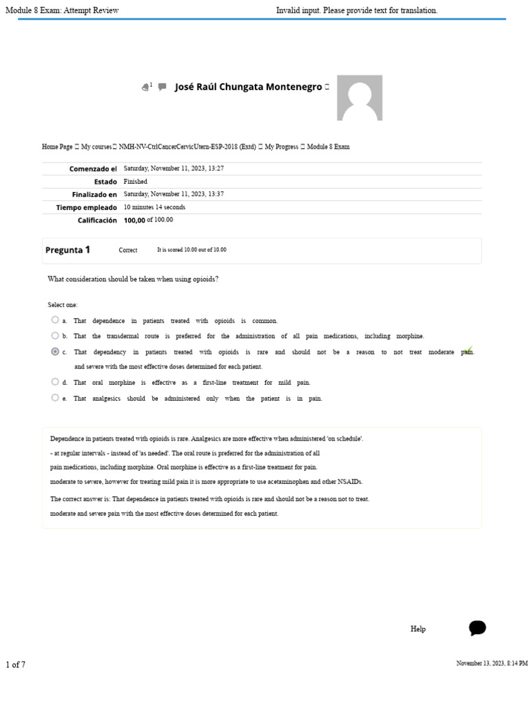 Module 8 Exam Review: Palliative Care Insights | PDF | Analgesic | Opioid