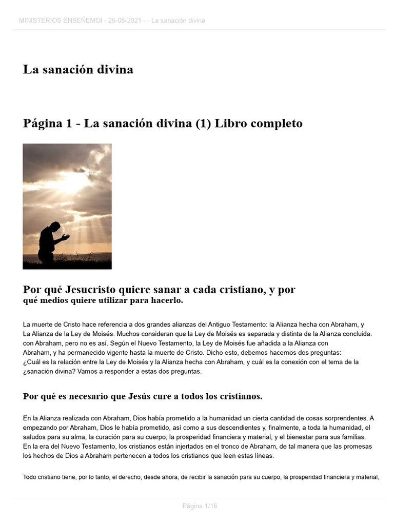 Sanación divina: Promesas a los cristianos | PDF | eucaristía | Salvación