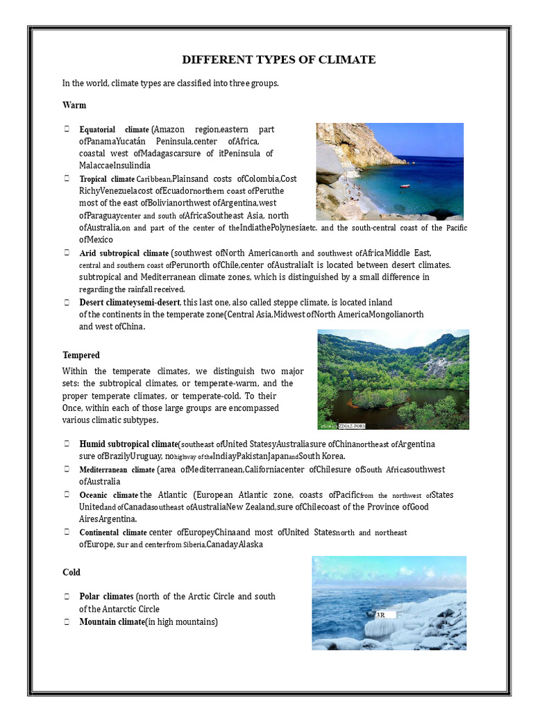 Different Types of Climate | PDF