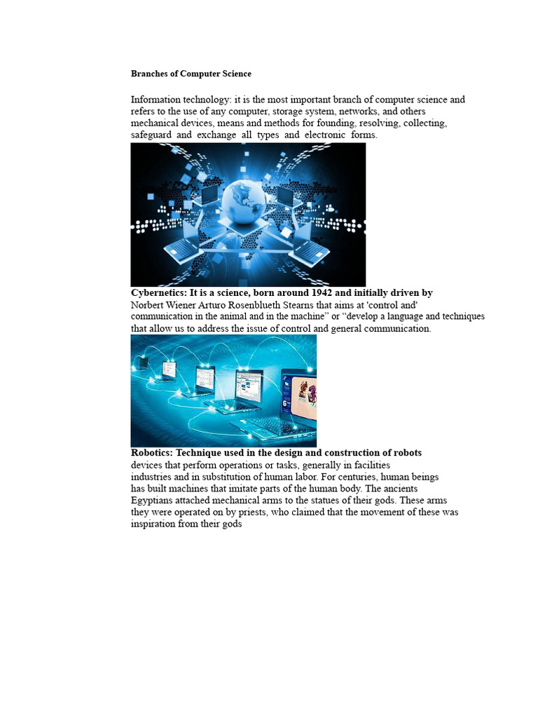 Branches of Computer Science | PDF | Computer Science | Automation