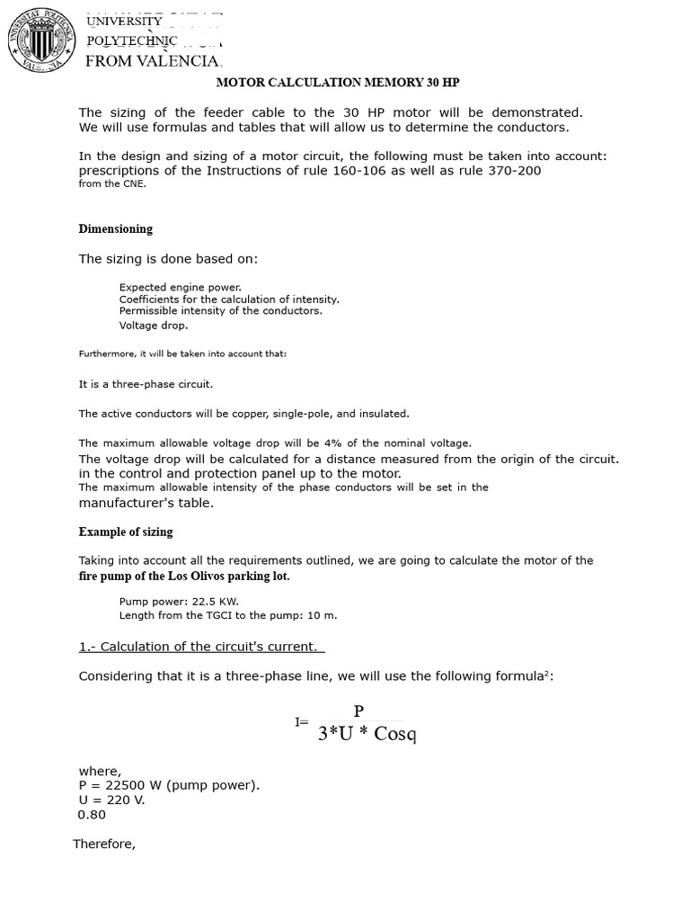 Fire Pump Calculation | PDF | Electrical Conductor | Voltage