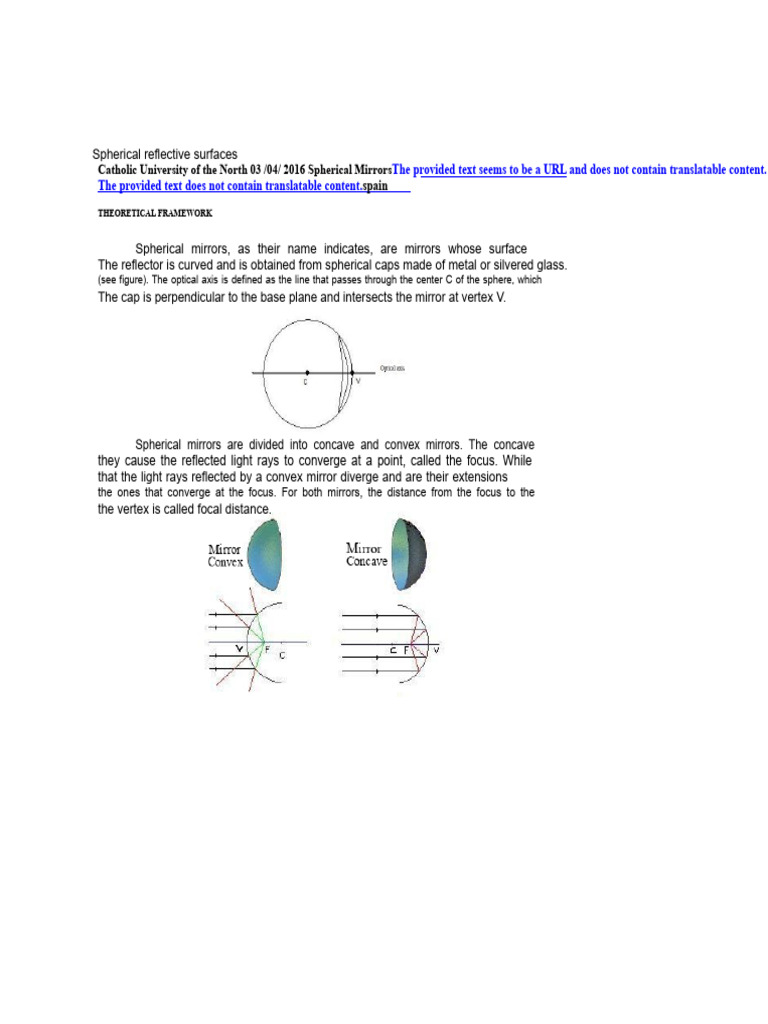 Reflective Spherical Surface | PDF | Mirror | Electromagnetic Radiation