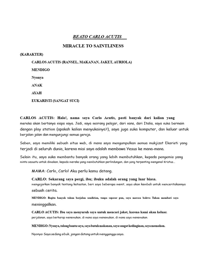 Kisah Inspiratif Beato Carlo Acutis | PDF