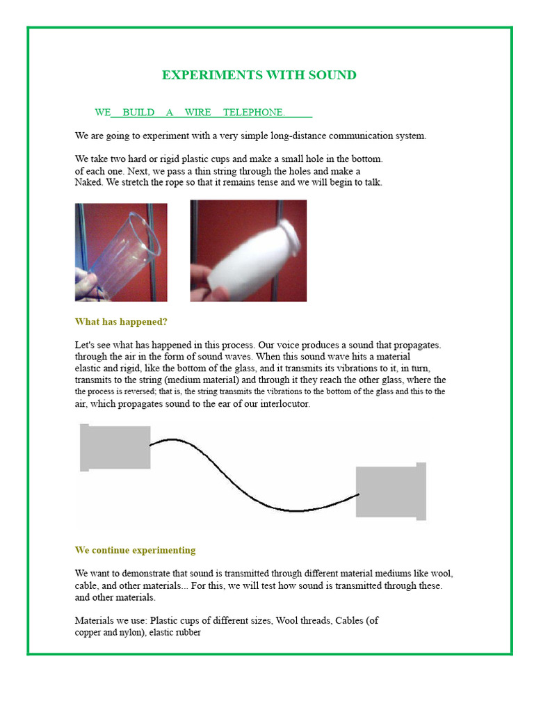 Experiments With Sound | PDF | Sound | Waves