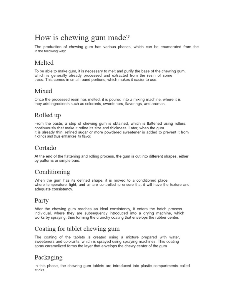 How Chewing Gum is Made | PDF | Candy | Occupational Safety And Health