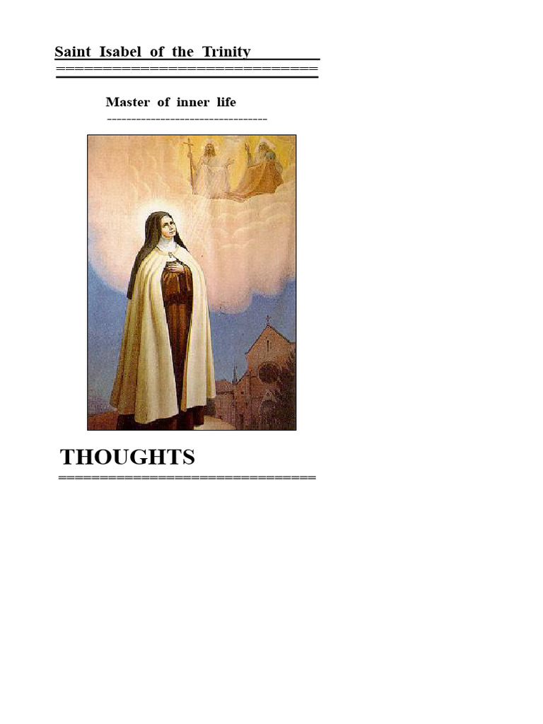 Saint Isabel of the Trinity: Inner Life Insights | PDF | God The Father ...